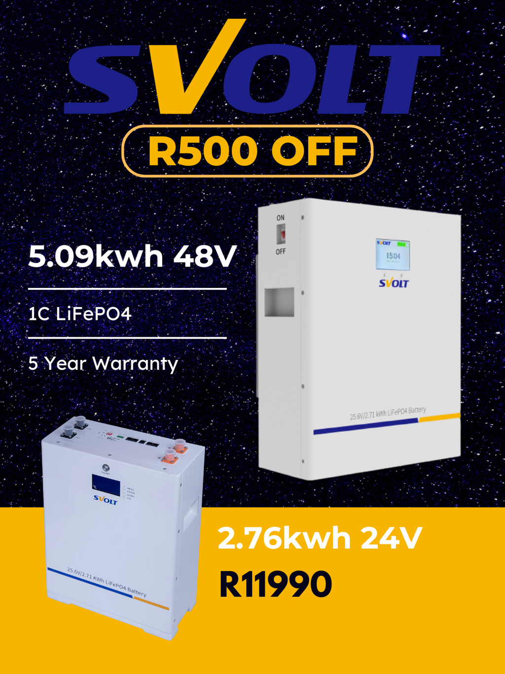 SVolt 2.76kWh 106Ah 24V Lithium battery module – PVStore