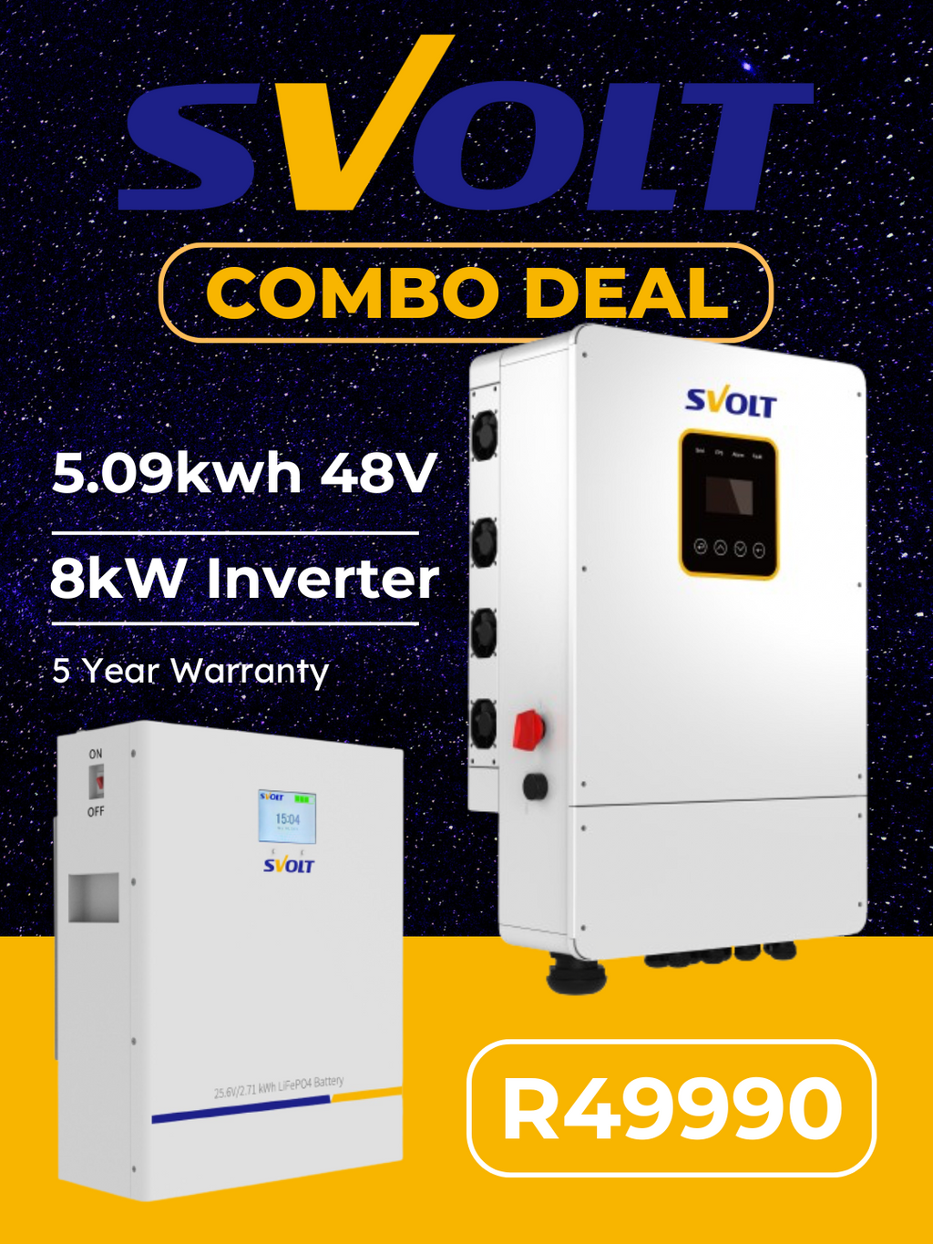 SVolt 5.09kwh 106Ah 48V Lithium battery with BMS – PVStore
